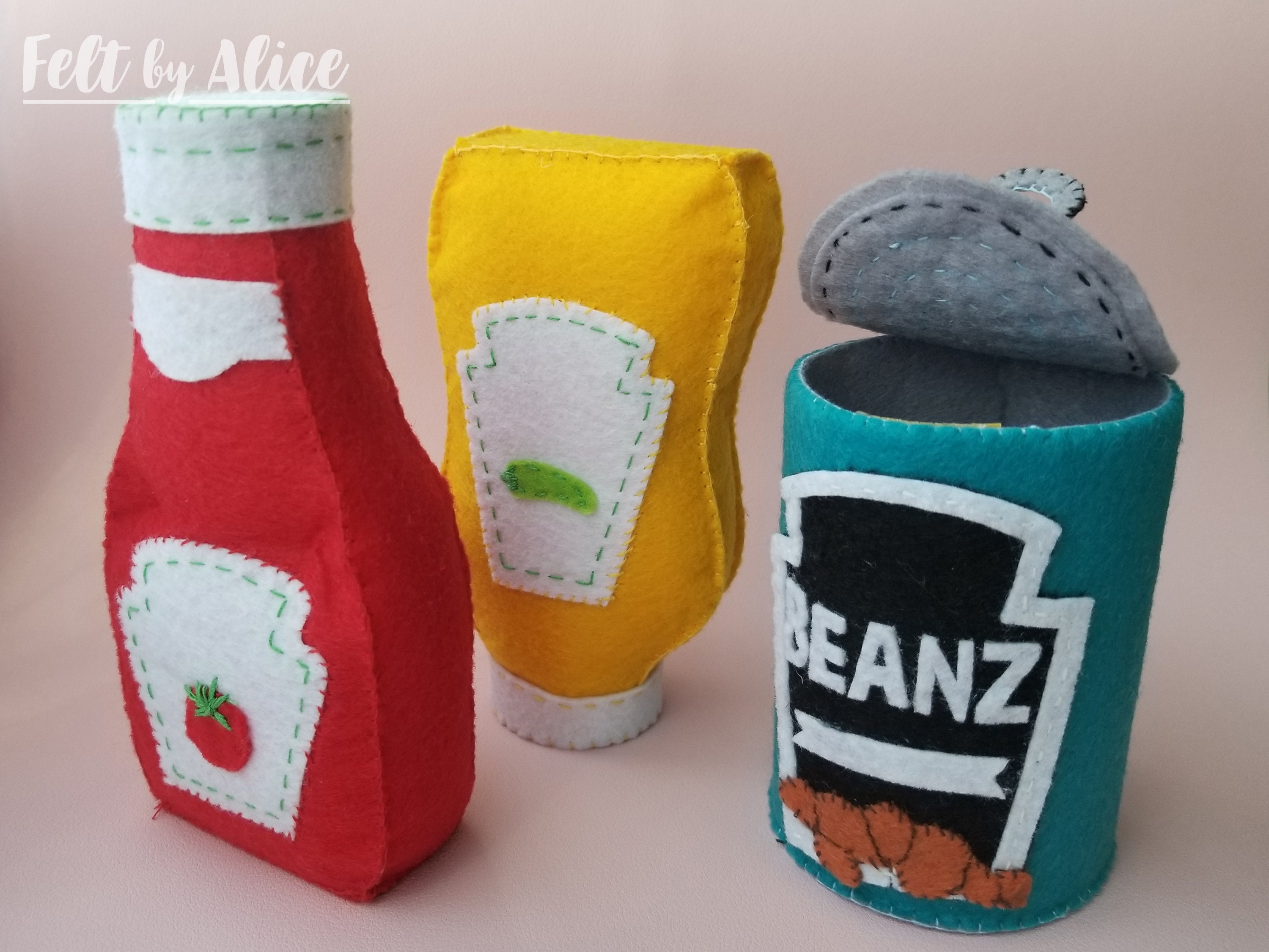 Felt Ketchup Pattern Download, Digital Downloadable Food Pattern, Food ...