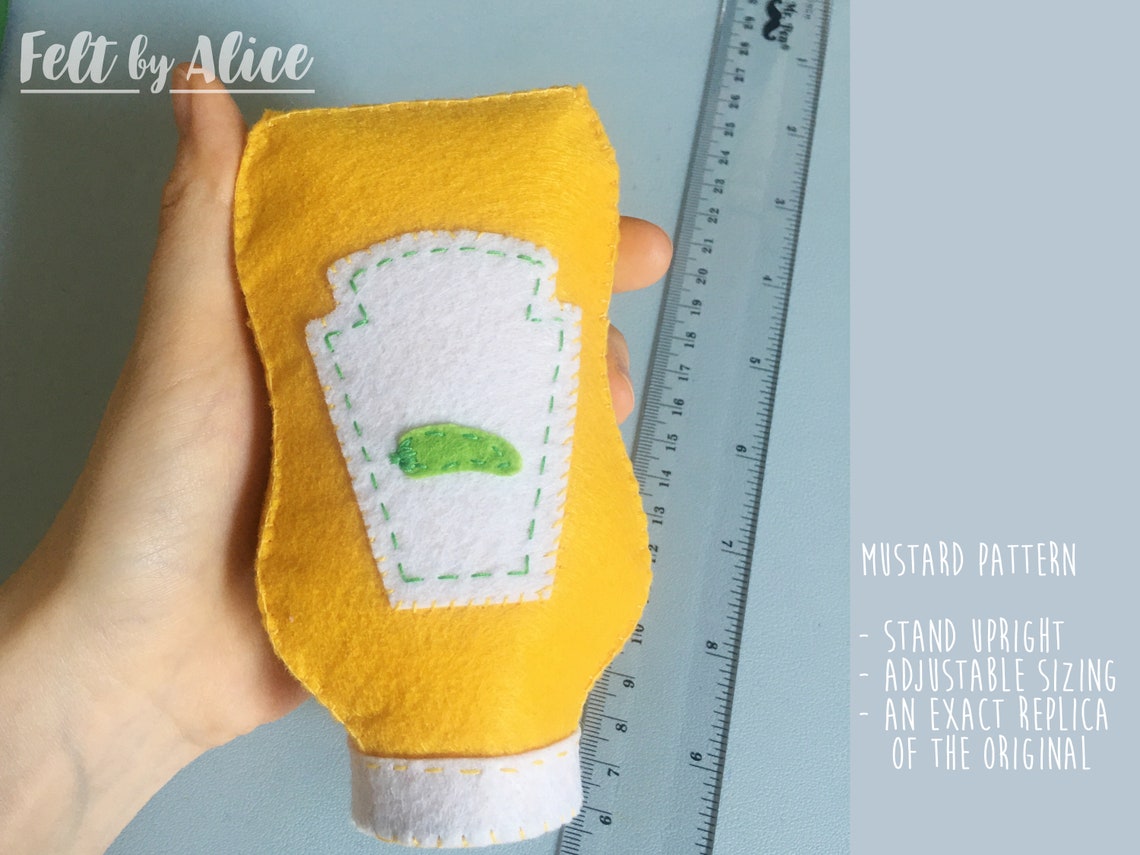 Felt Mustard Pattern Download, Digital Downloadable Food Pattern ...
