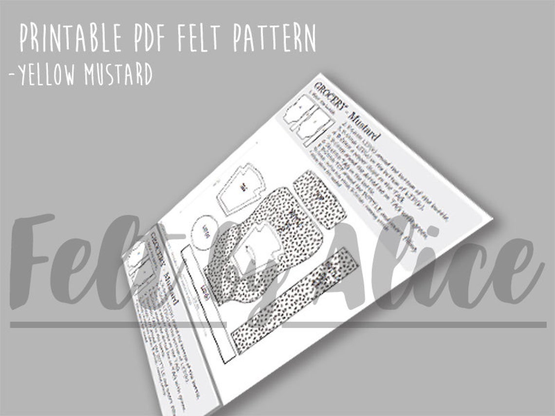 Felt Mustard Pattern Download, Digital Downloadable Food Pattern ...