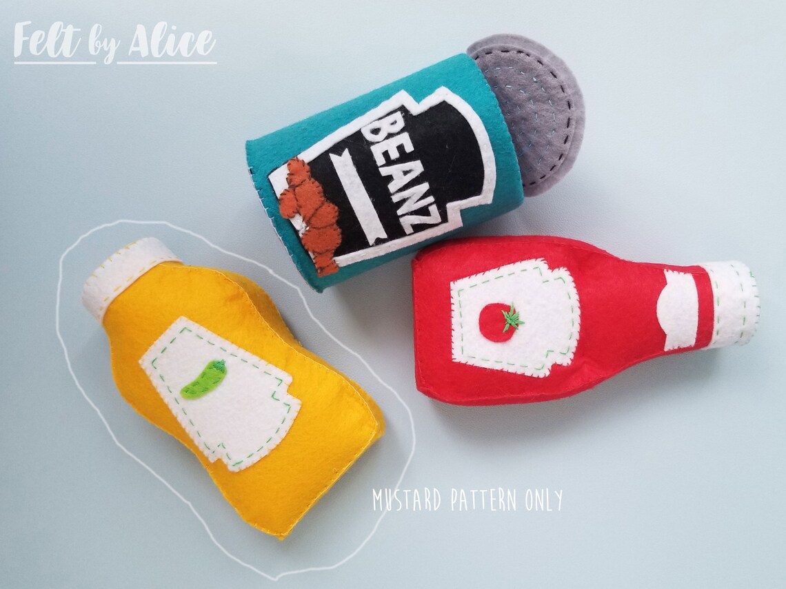 Felt Mustard Pattern Download, Digital Downloadable Food Pattern ...