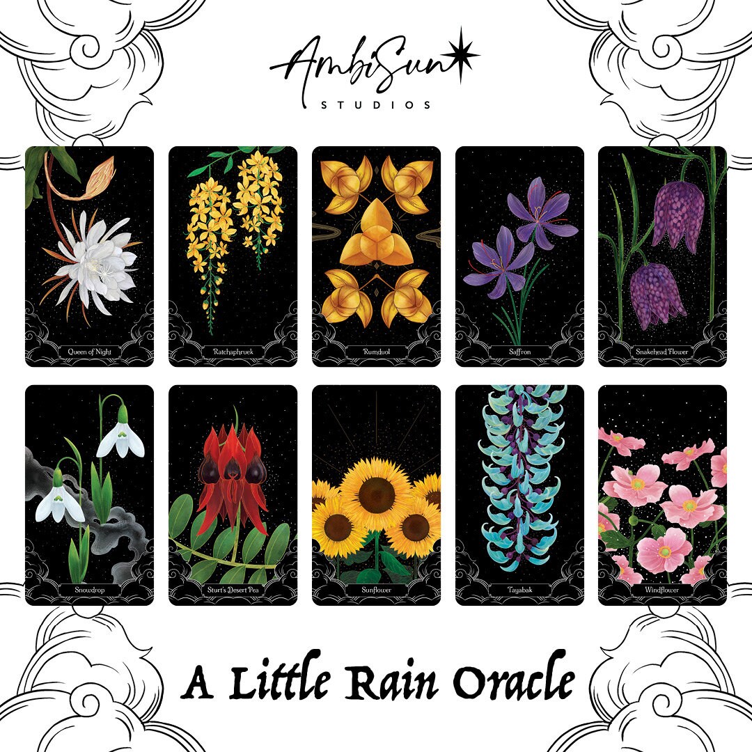 A Little Rain Botanical Oracle Deck - Etsy