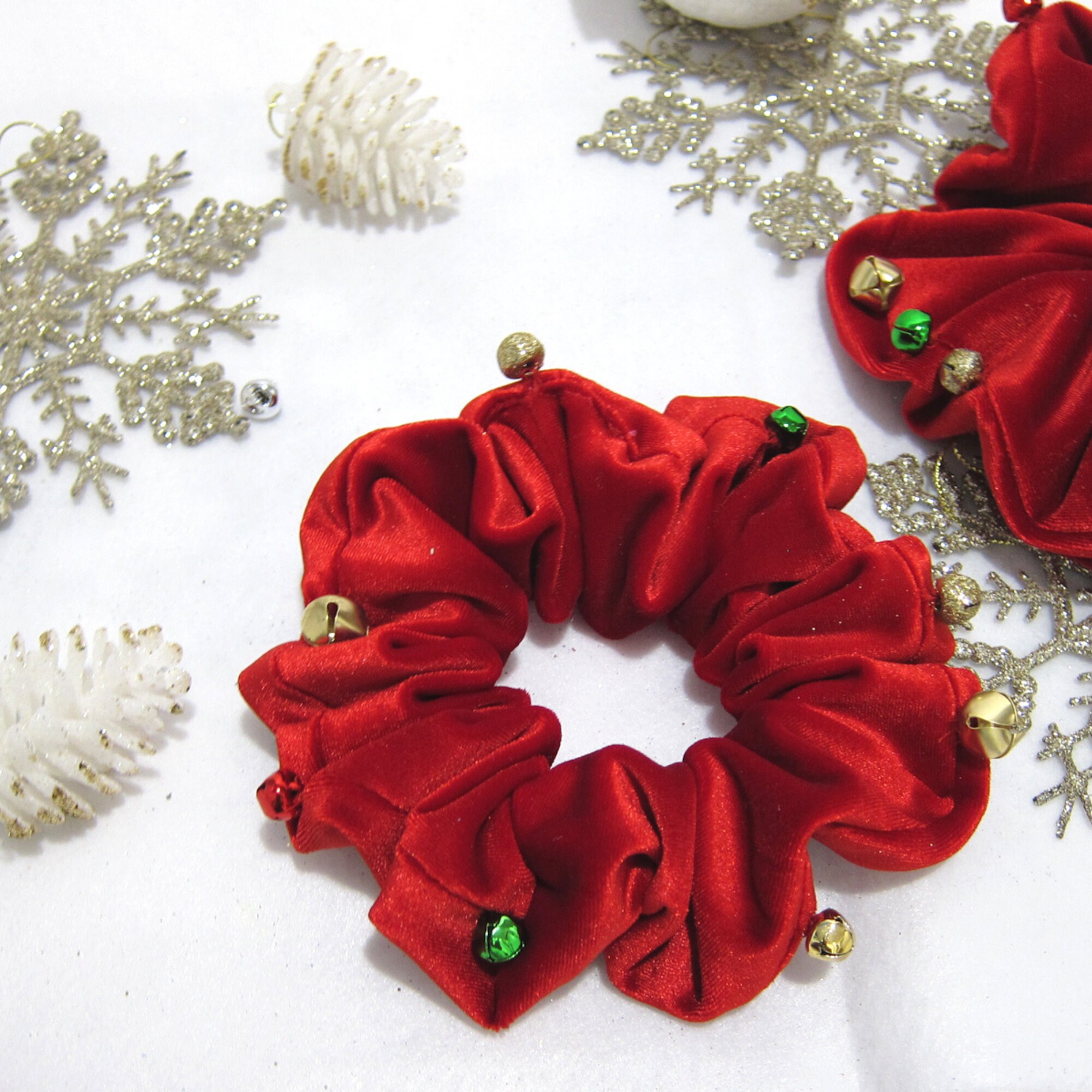 Christmas Scrunchies, Red Velvet Scrunchies, Jingle Bells Scrunchie ...