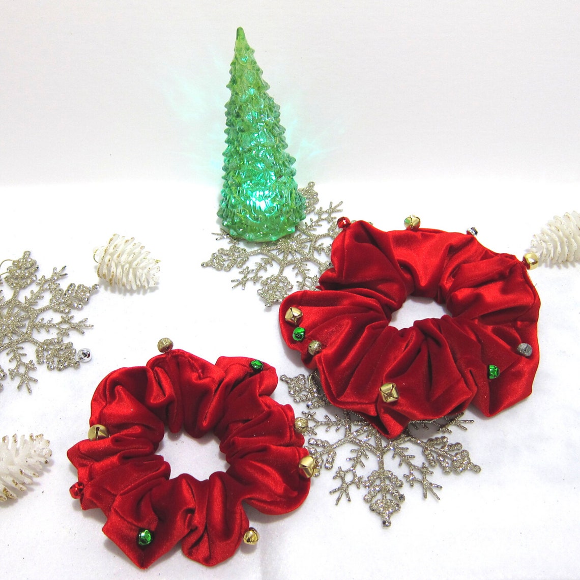 Christmas Scrunchies, Red Velvet Scrunchies, Jingle Bells Scrunchie ...
