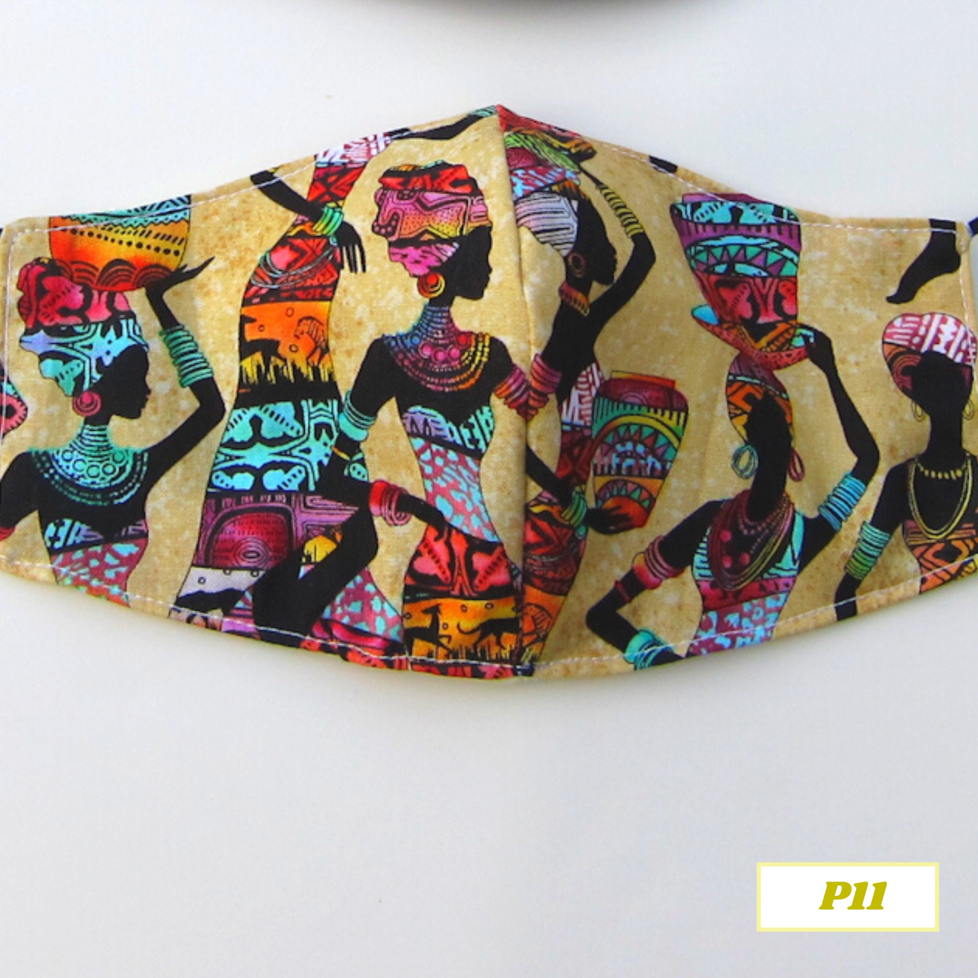 African Print Face Masks With Filter Pocket, Kente Print Face Mask ...