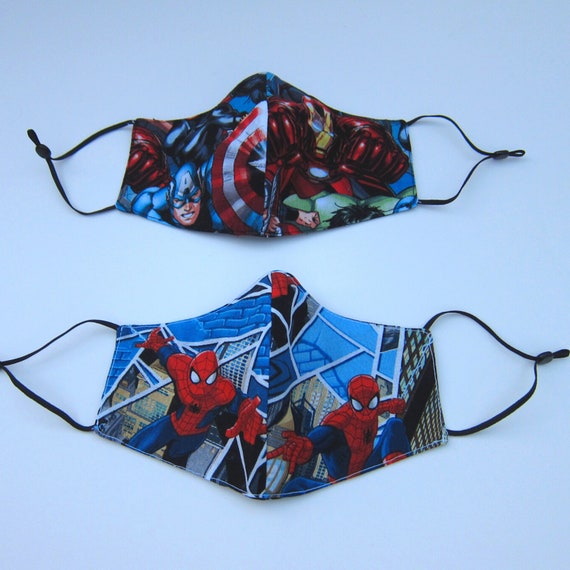 Unisex Spider Man Marvel Cotton Face Mask Washable Filter | Etsy