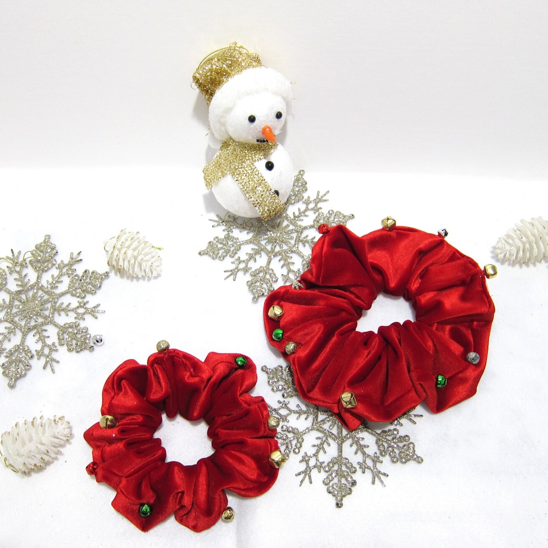 Christmas Scrunchies, Red Velvet Scrunchies, Jingle Bells Scrunchie ...