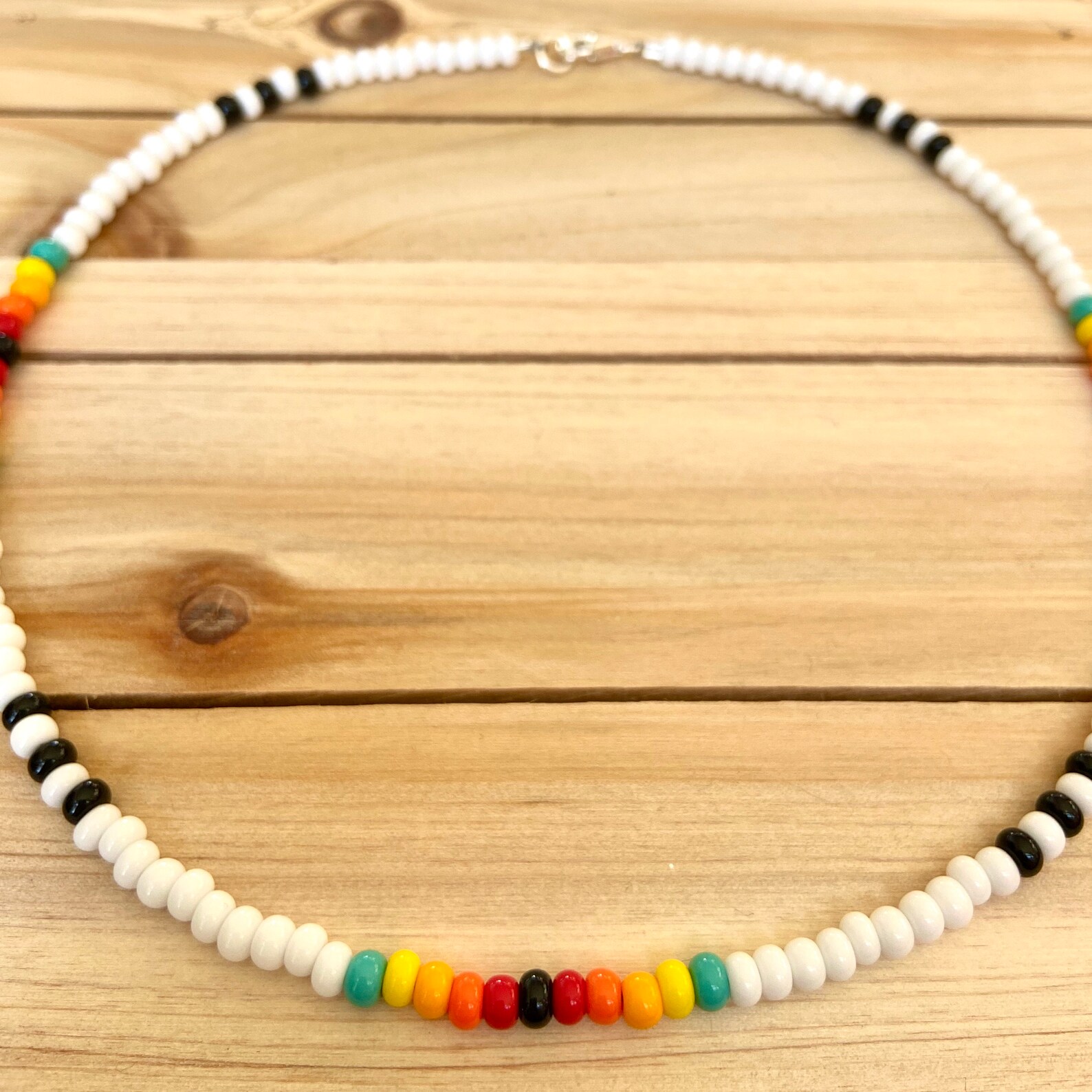 Tiki Beaded Choker, Seed Bead Choker, Beach Choker, Colorful Bead ...