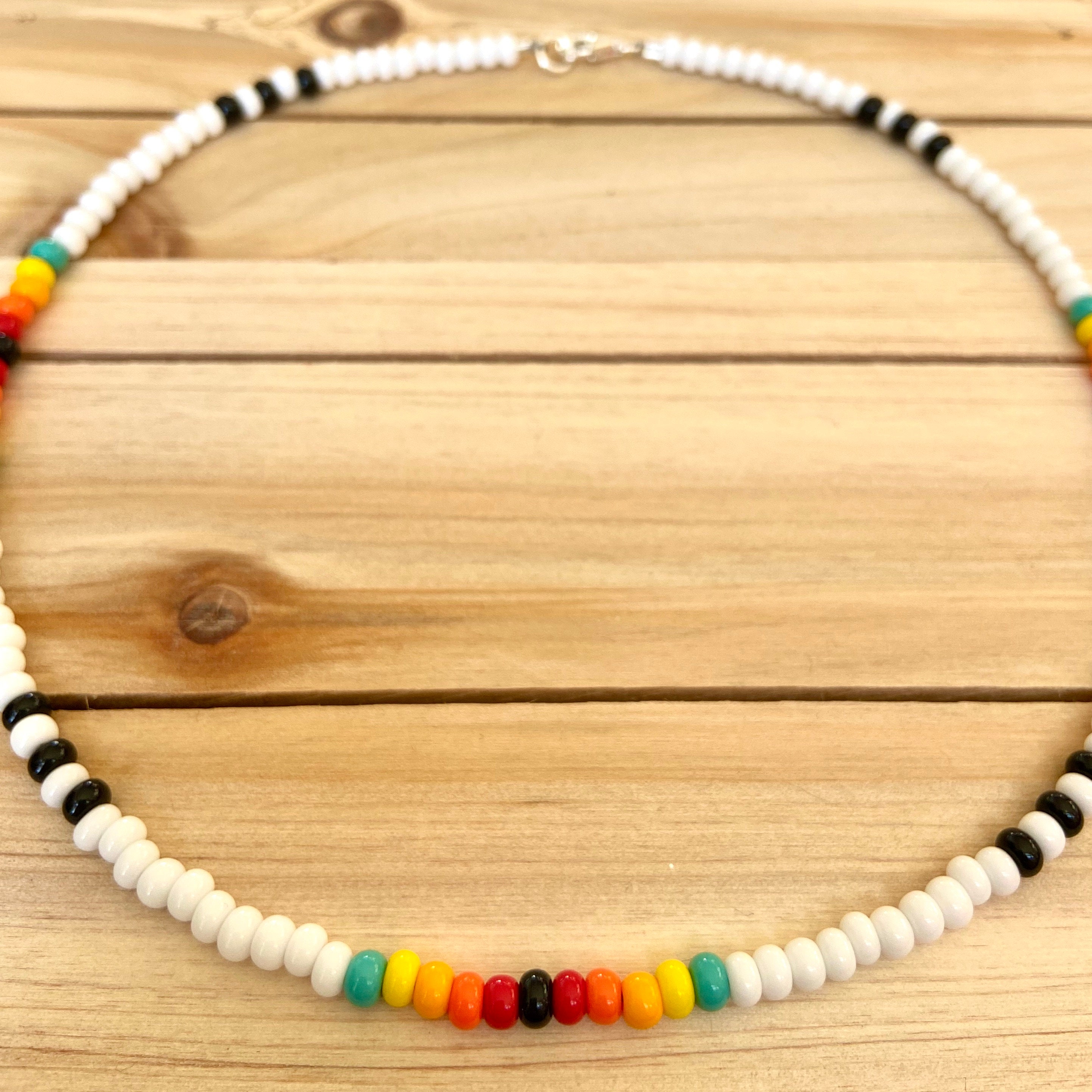 Tiki Beaded Choker, Seed Bead Choker, Beach Choker, Colorful Bead ...