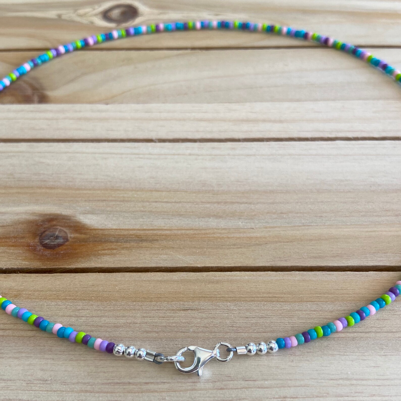Candy Beaded Choker, Seed Bead Choker, Beach Choker, Colorful Choker ...