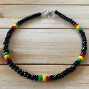Rasta Style Beaded Anklet, Colorful Anklet, Seed Bead Anklet, Ankle ...