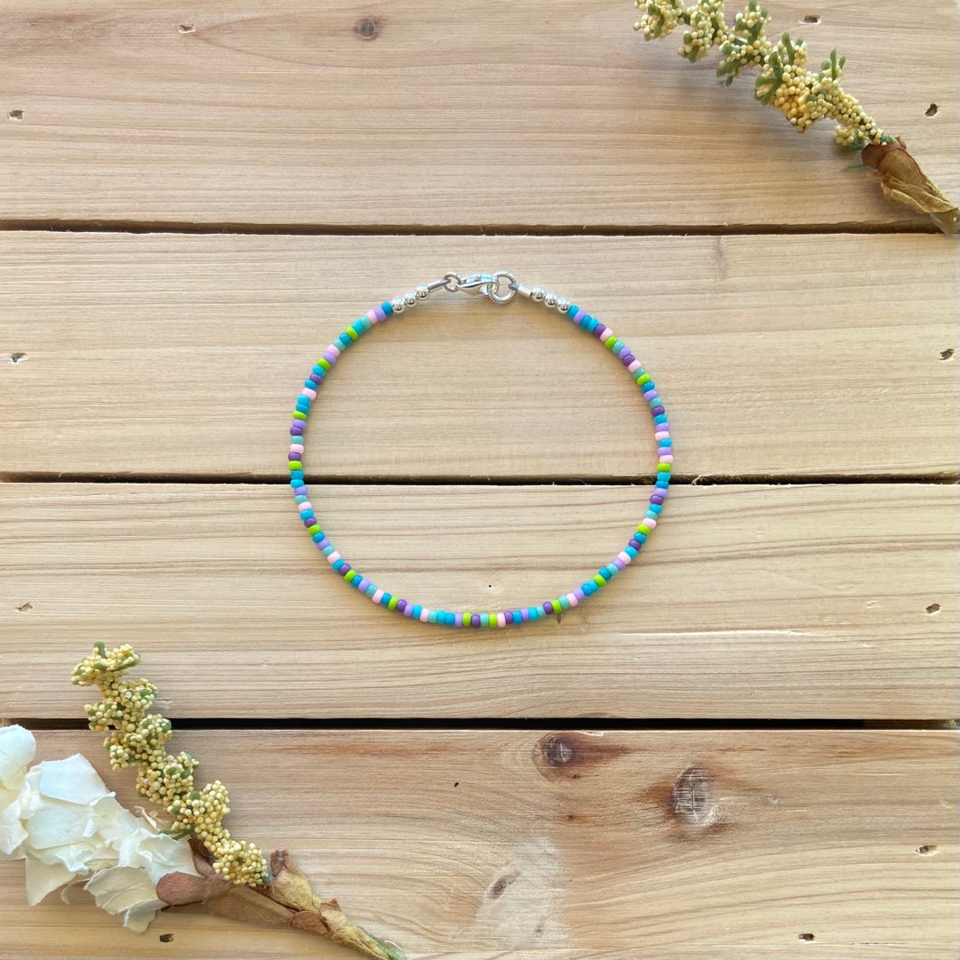 Candy Dainty Beaded Bracelet, Seed Bead Bracelet, Beach Bracelet ...