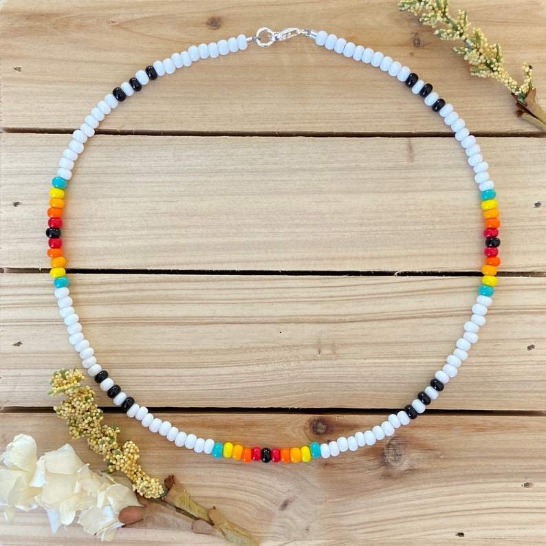 Tiki Beaded Choker, Seed Bead Choker, Beach Choker, Colorful Bead ...