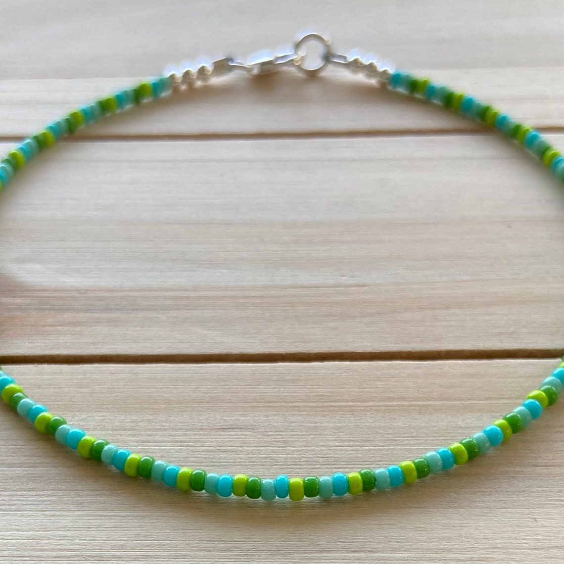 Seaweed Beaded Anklet, Seed Bead Anklet, Beach Anklet, Ankle Bracelet ...