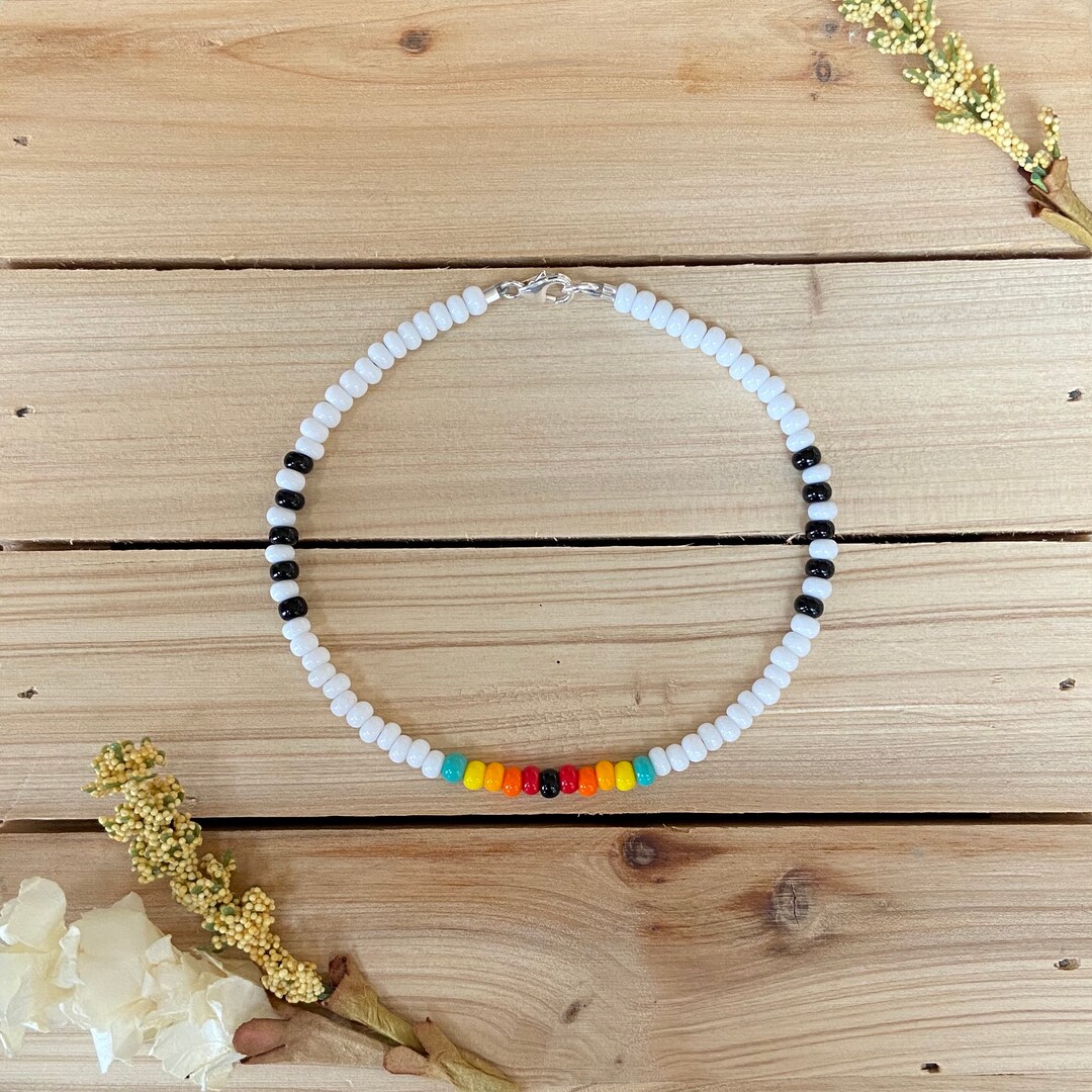 Tiki Beaded Anklet, Seed Bead Anklet, Beach Anklet, Ankle Bracelet ...