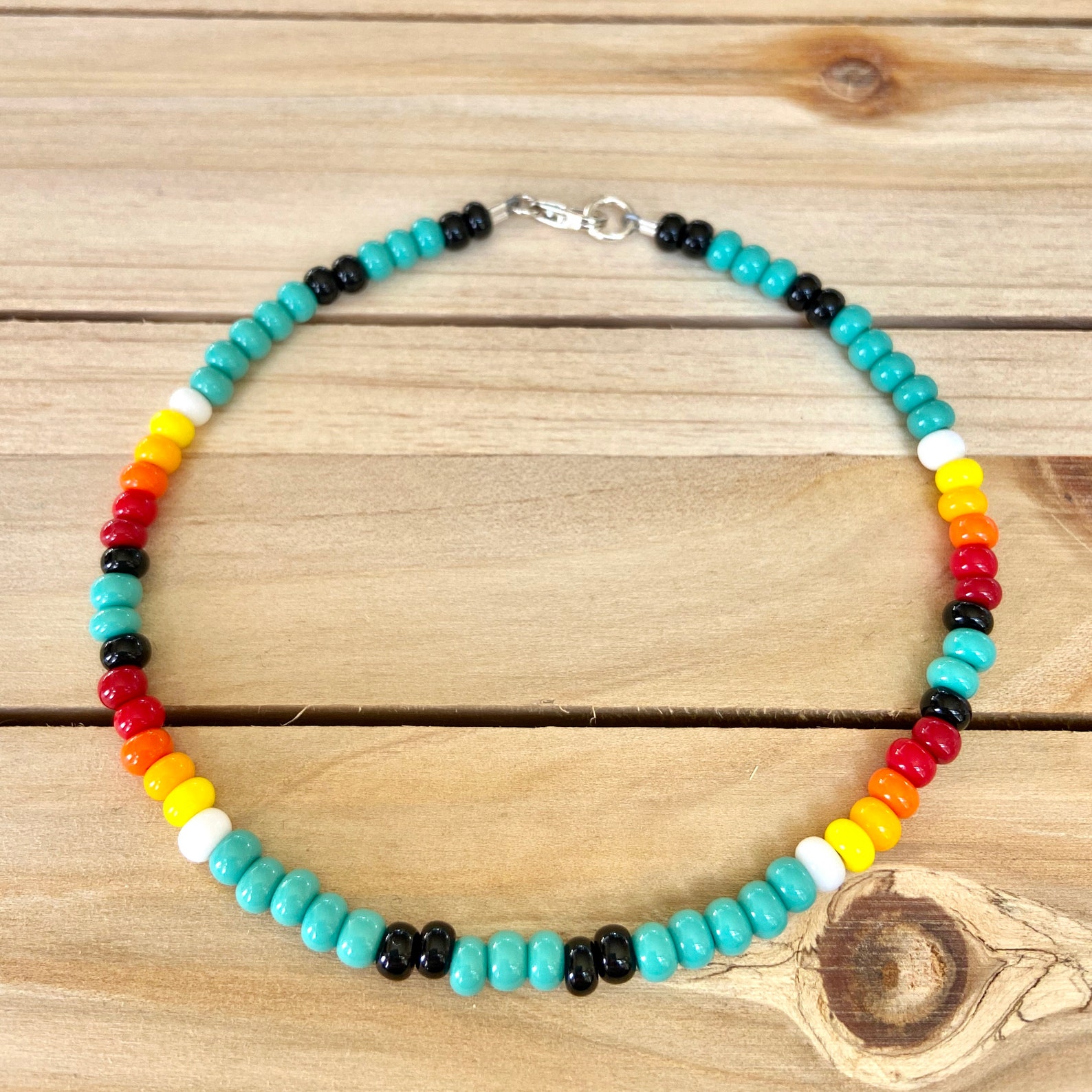 Caribbean Beaded Anklet, Seed Bead Anklet, Beach Anklet, Ankle Bracelet ...