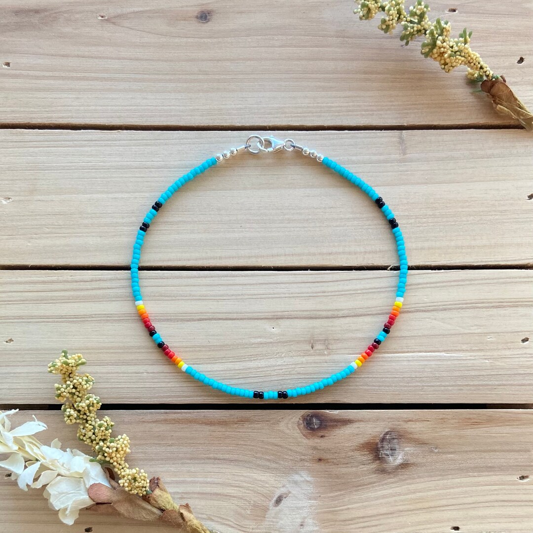 Caribbean Dainty Beaded Anklet, Seed Bead Anklet, Beach Anklet, Ankle ...