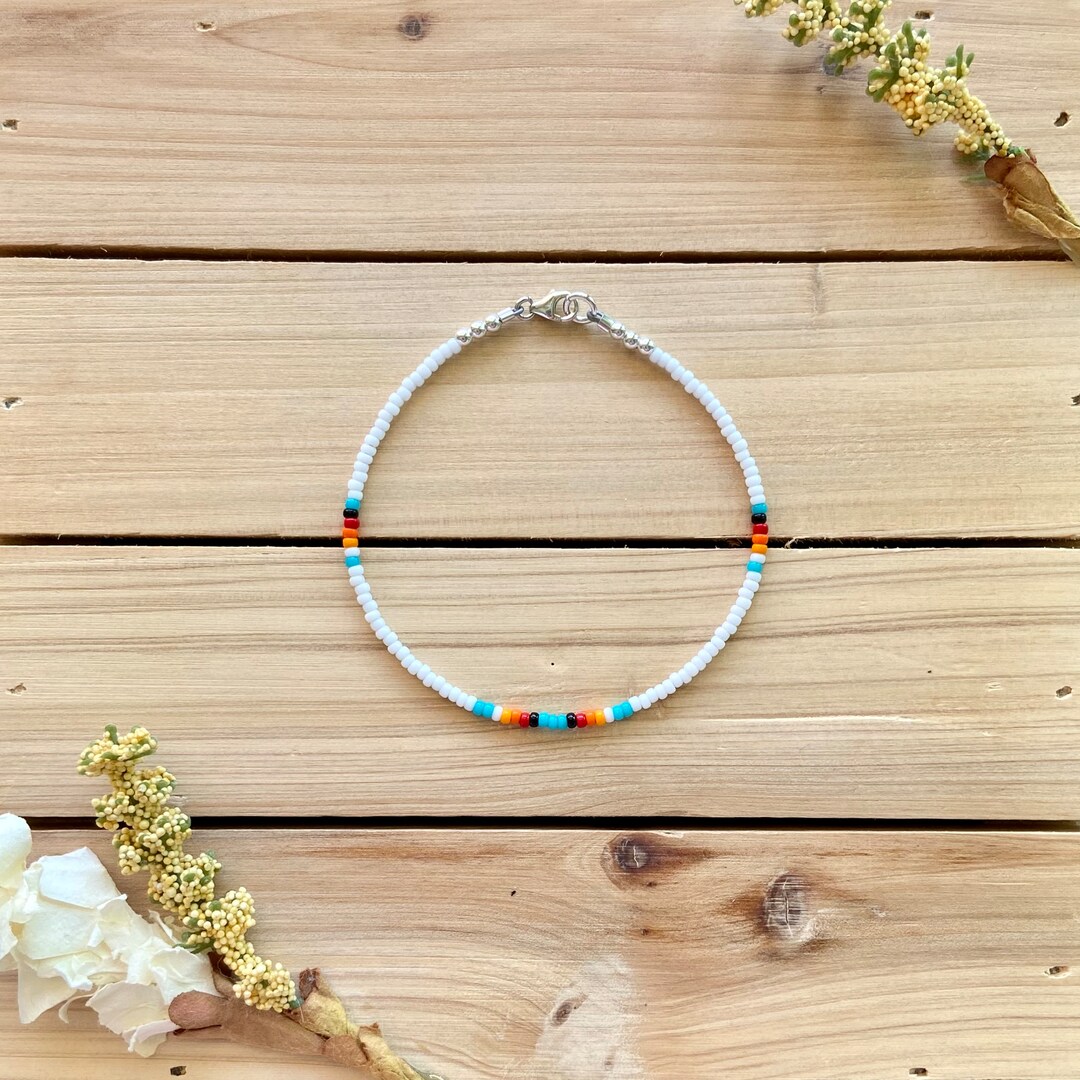 Sunrise Dainty Beaded Bracelet, Seed Bead Bracelet, Beach Bracelet ...