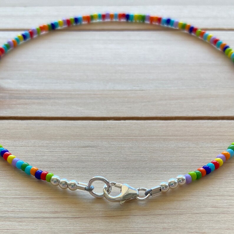 Multicolored Dainty Beaded Anklet, Colorful Anklet, Seed Bead Anklet ...