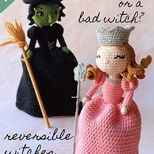 Reversible Crochet PATTERN — Glinda and Elphaba Reversible Witches - Etsy