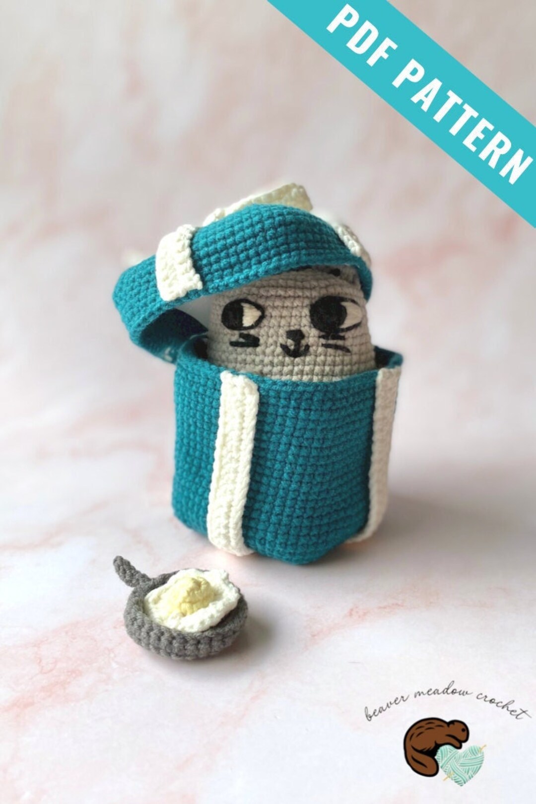 Crochet PATTERN — Potato the Hiding Cat - Etsy
