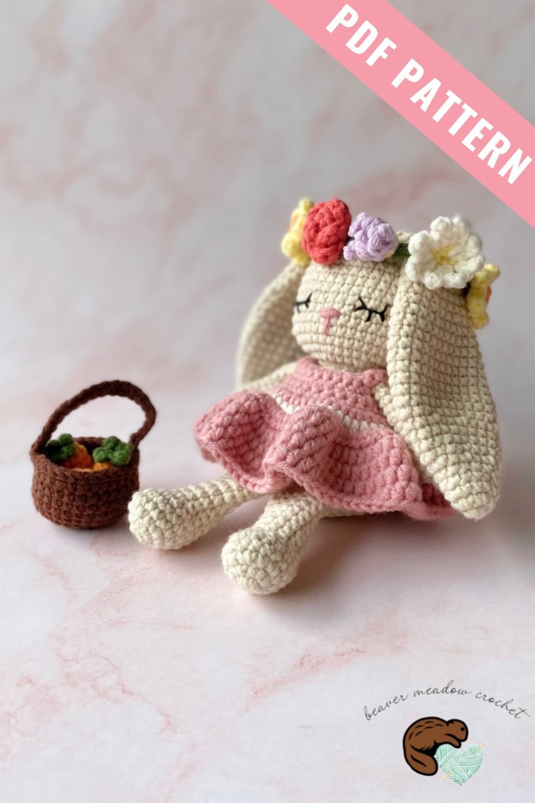 PDF PATTERN — Prairie Rose, the Spring Bunny - Etsy