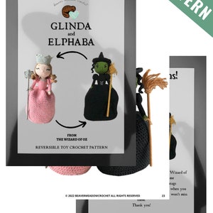 Reversible Crochet PATTERN — Glinda and Elphaba Reversible Witches - Etsy