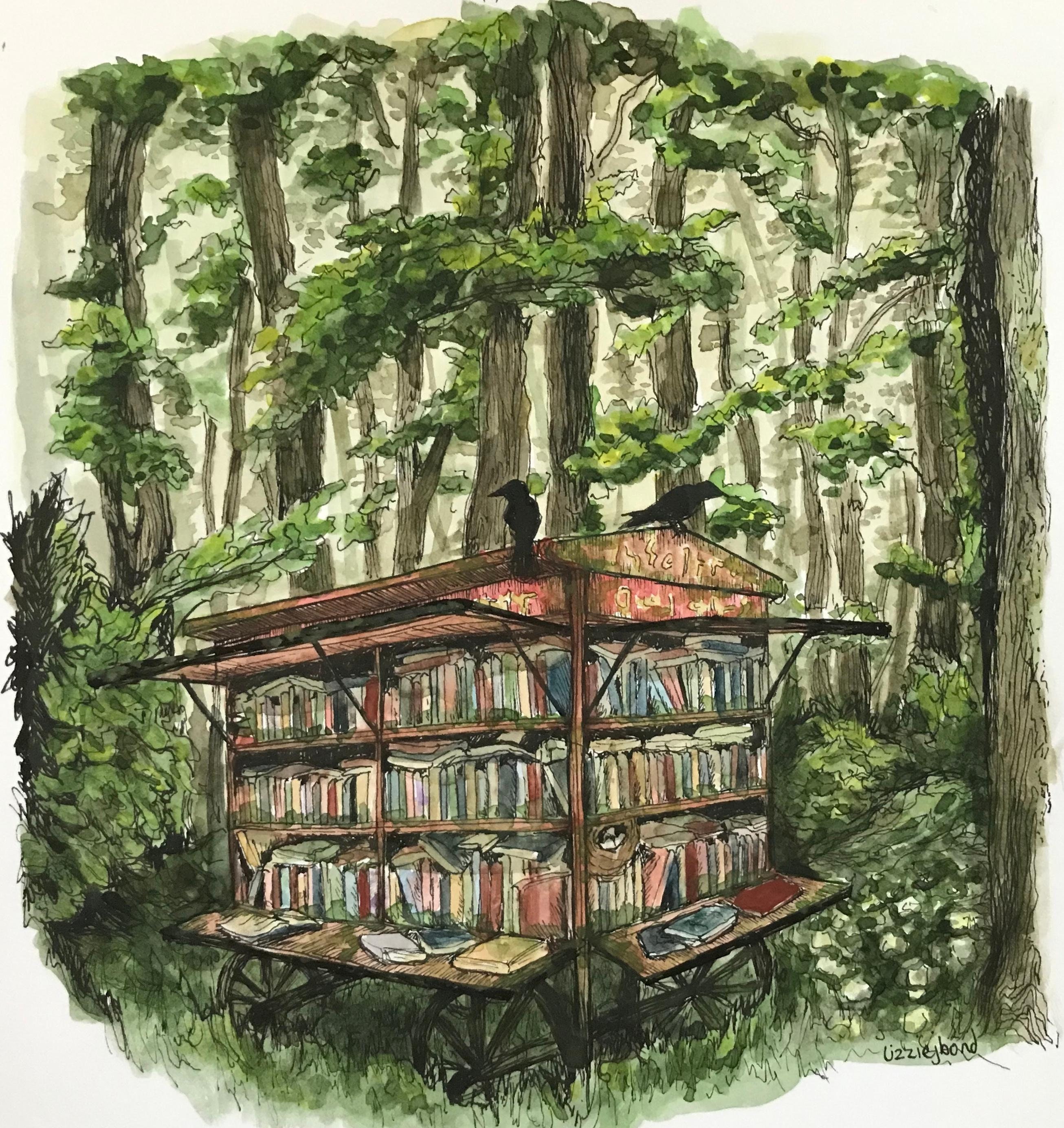 Two Crows and A Library - Etsy