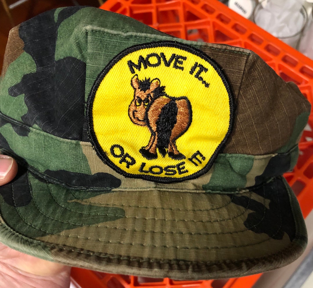 Move It or Lose It! 70s Marines Cap Camouflage with Donkey Patch Medium ...
