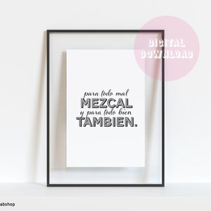 Mezcal Digital Poster Downloadable Print Poster Wall Art | Etsy