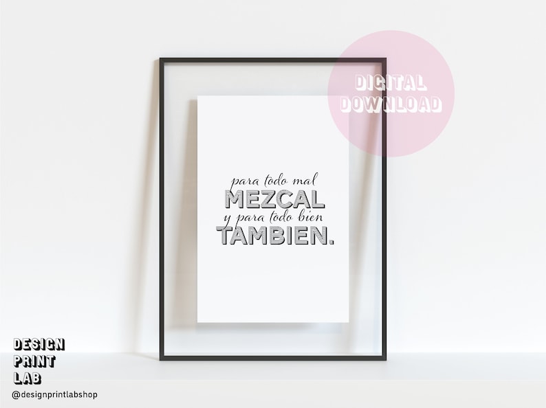 Mezcal Digital Poster - Downloadable Print, Poster, Wall Art, Room ...