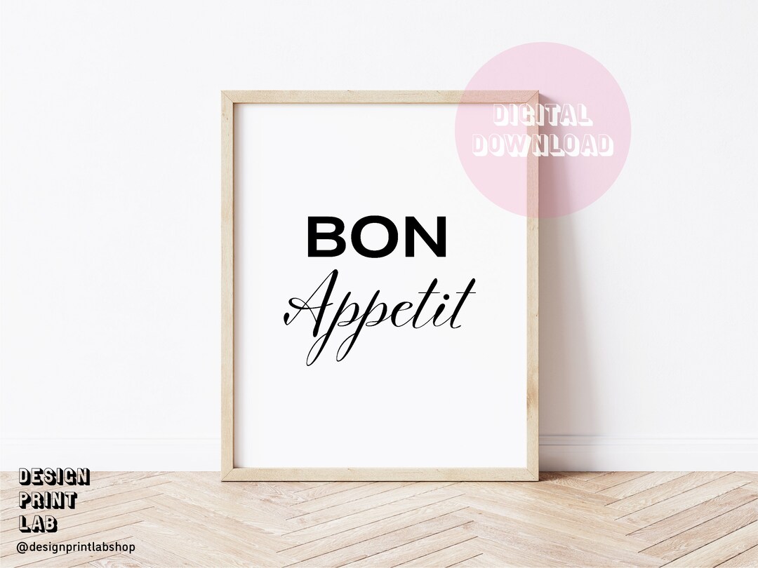 Bon Appetit Printable for Kitchen Decor - Etsy