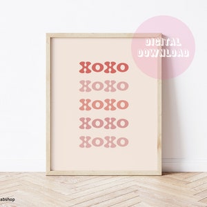 XOXO Vday Printable Poster Instant Download Multi-color - Etsy