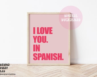 I Love in Spanish Poster - Etsy