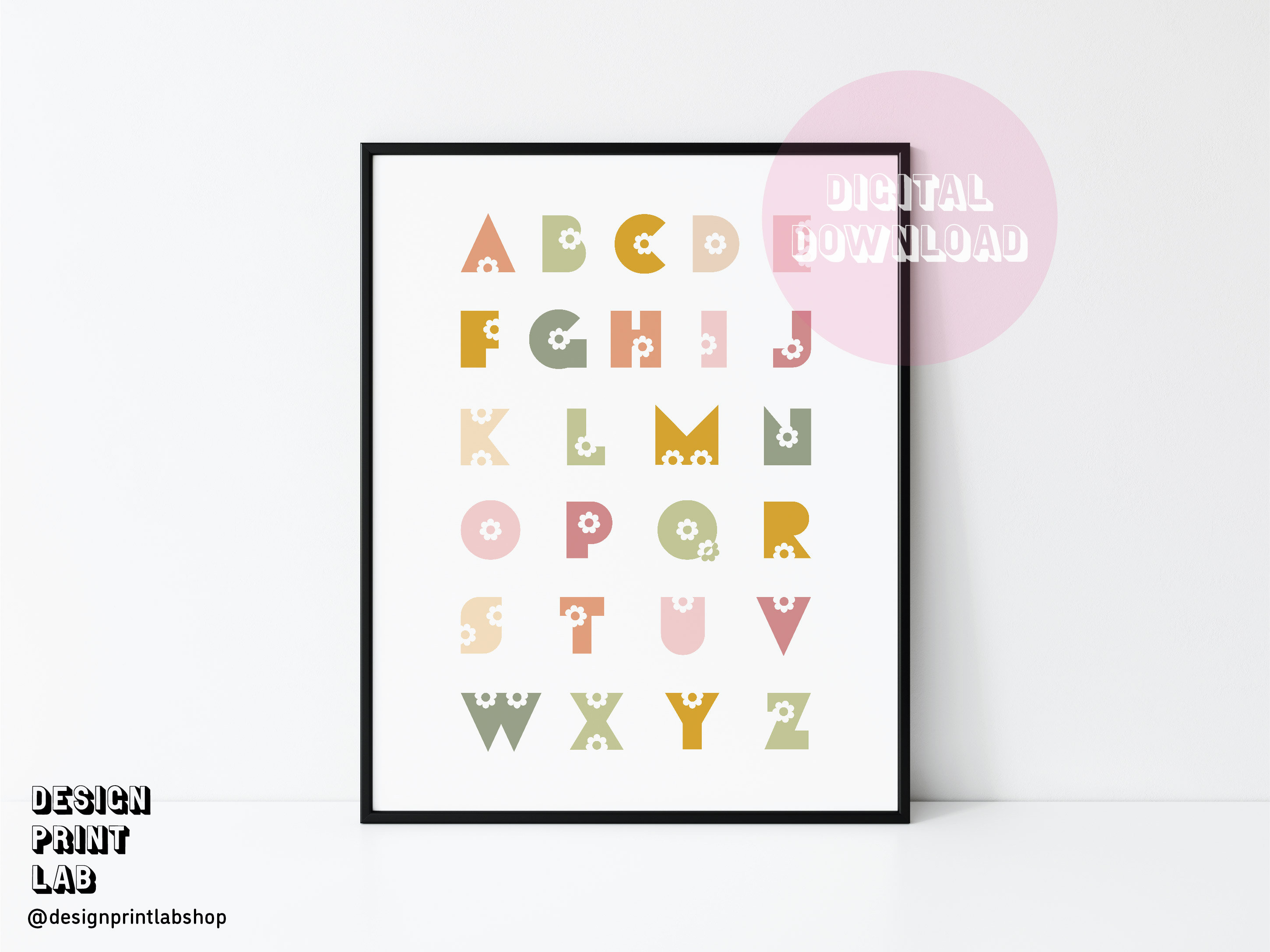 ABC Flower Themed Printable Poster for Nursery / Children's Room - Etsy