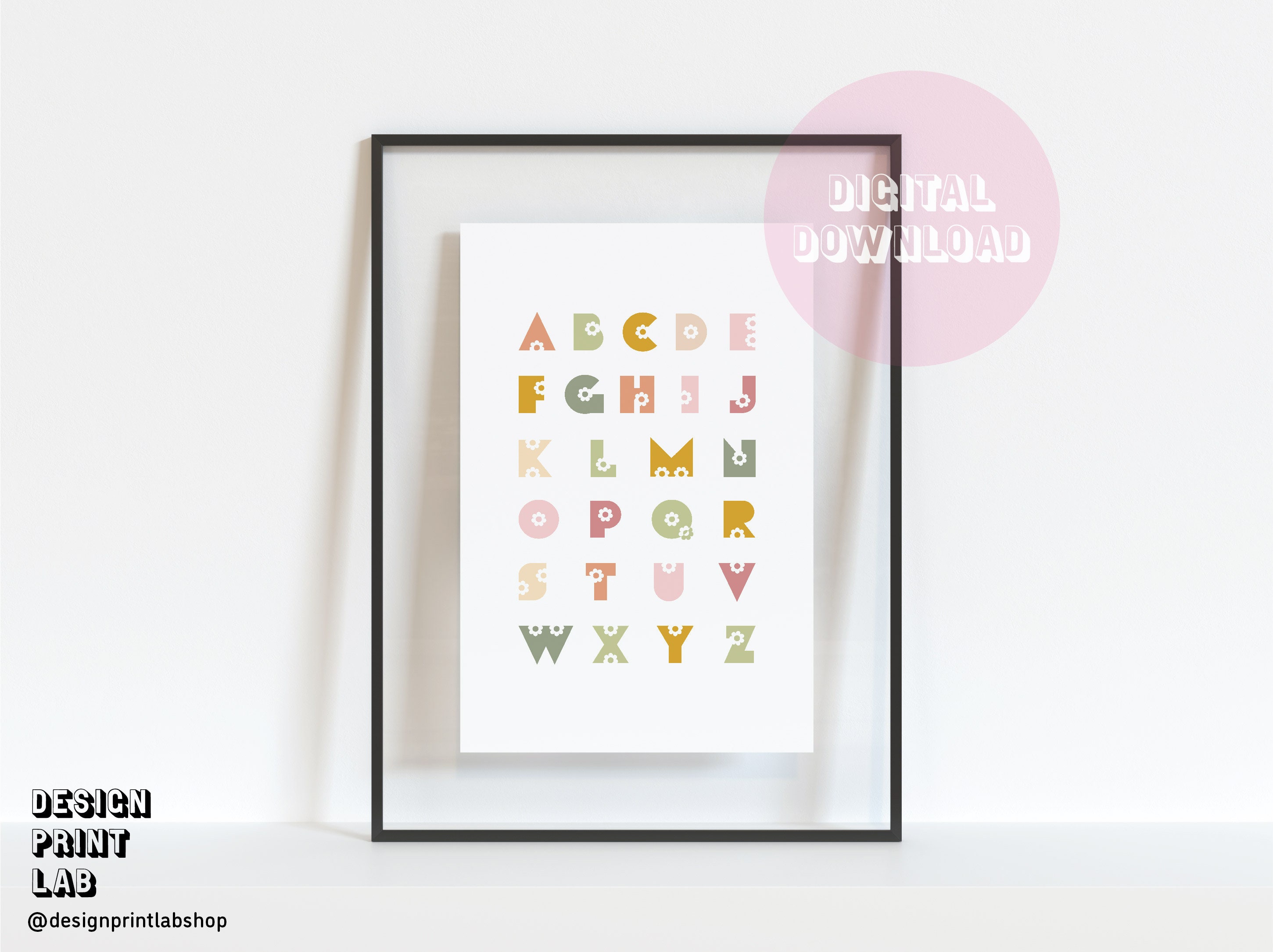 ABC Flower Themed Printable Poster for Nursery / Children's Room - Etsy