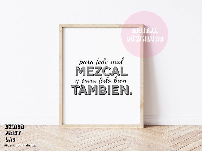 Mezcal Digital Poster - Downloadable Print, Poster, Wall Art, Room ...