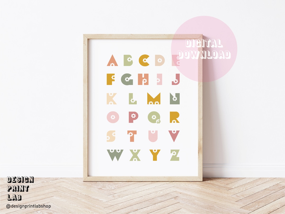 ABC Flower Themed Printable Poster for Nursery / Children's Room - Etsy