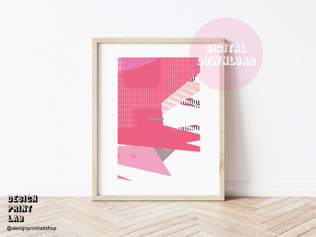 ABSTRACT Pretty in Pink Wall Art for Home Decor - Etsy
