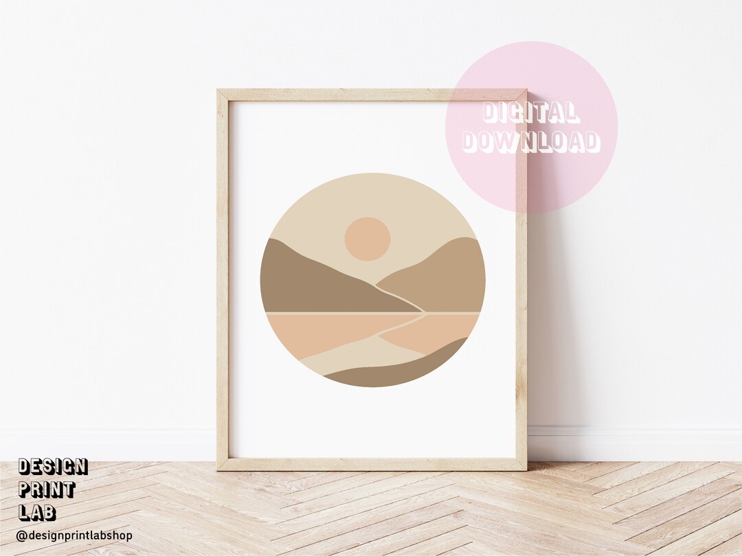 SUNSET Minimal, Neutral Color Poster, Apartment Decor Print - Etsy