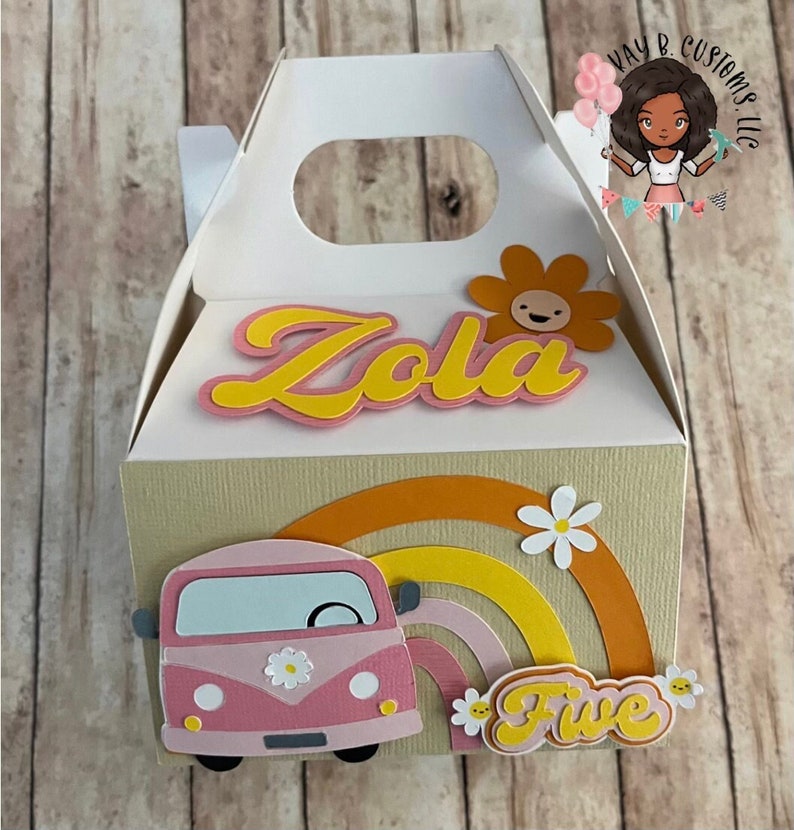 Groovy Party Favor Box Retro Party Favor Box Groovy Birthday Party ...