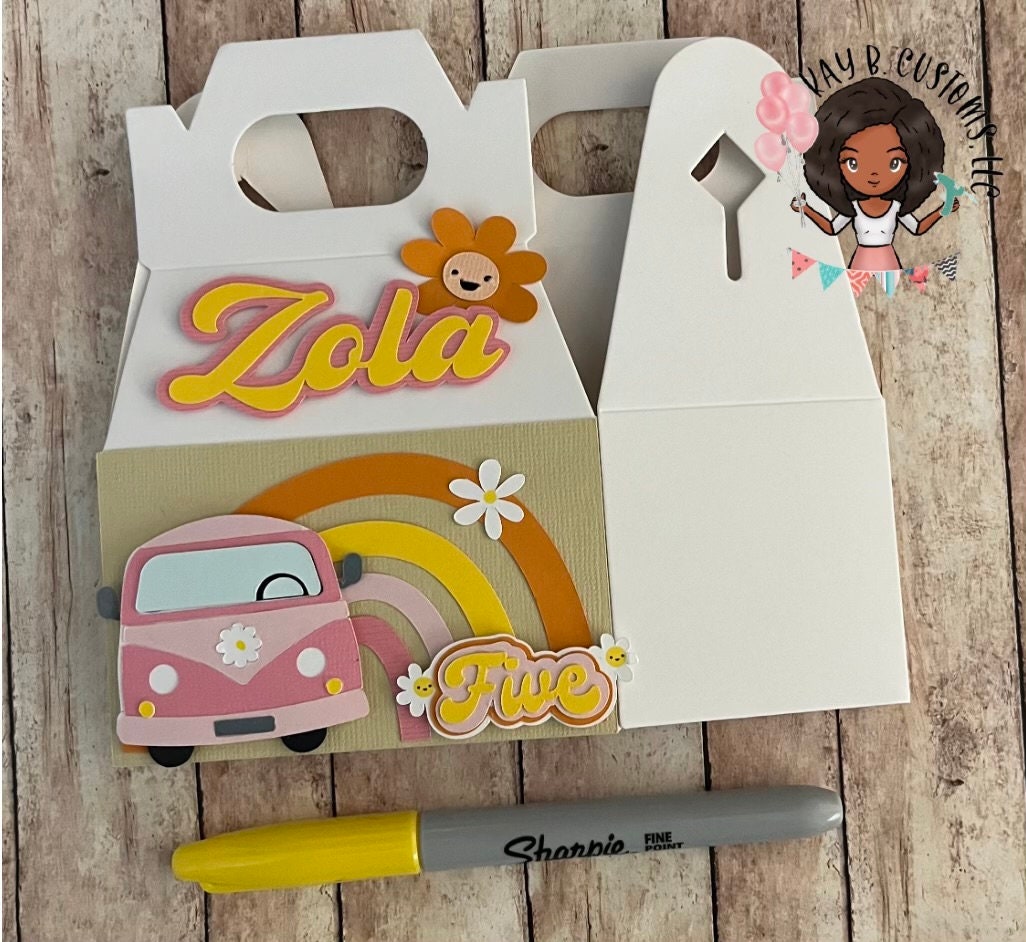 Groovy Party Favor Box Retro Party Favor Box Groovy Birthday Party ...