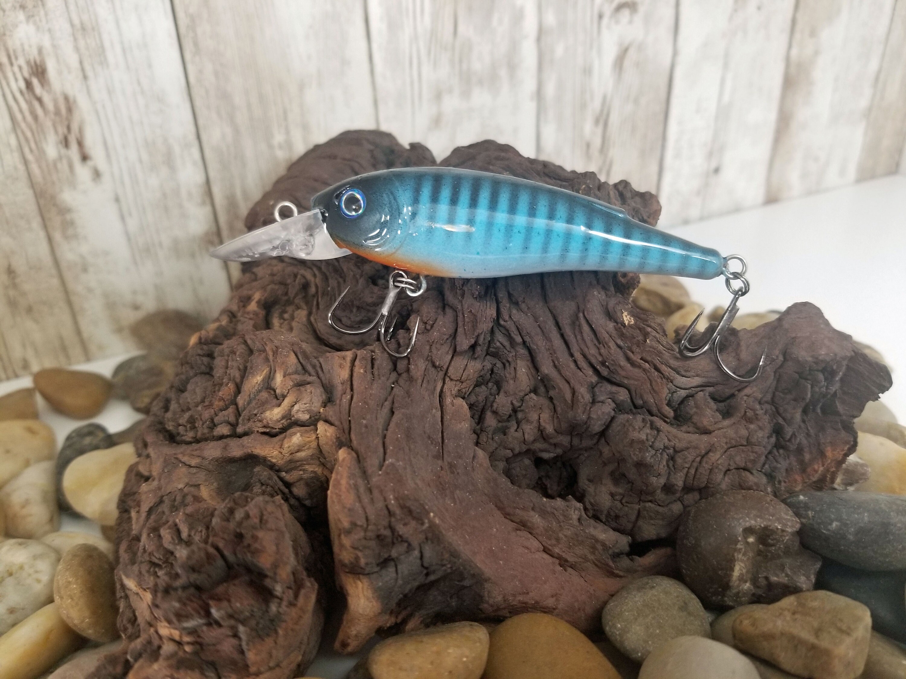 Hand Painted Blue Shad Fishing Lure Crank Bait - Etsy