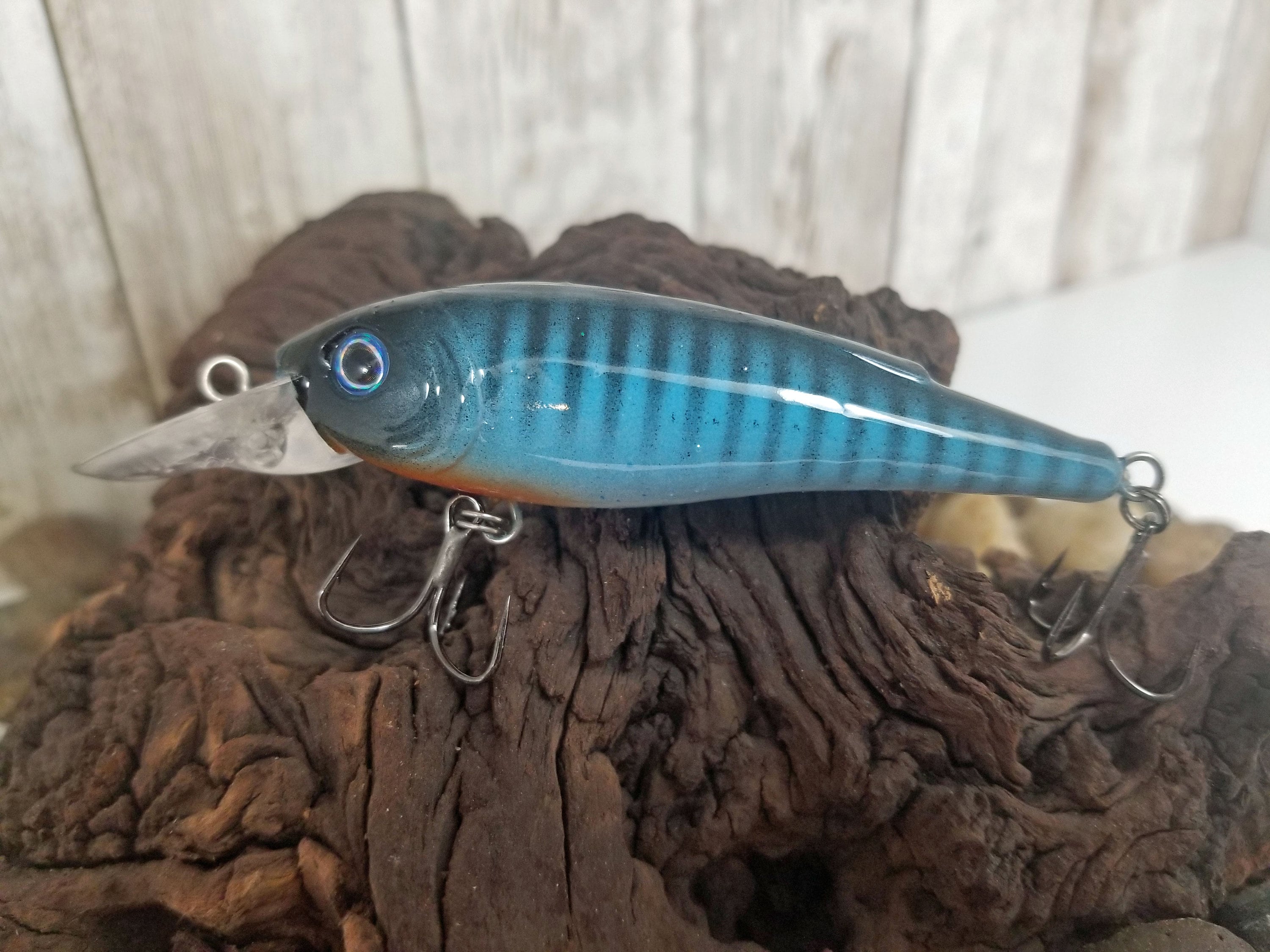 Hand Painted Blue Shad Fishing Lure Crank Bait - Etsy