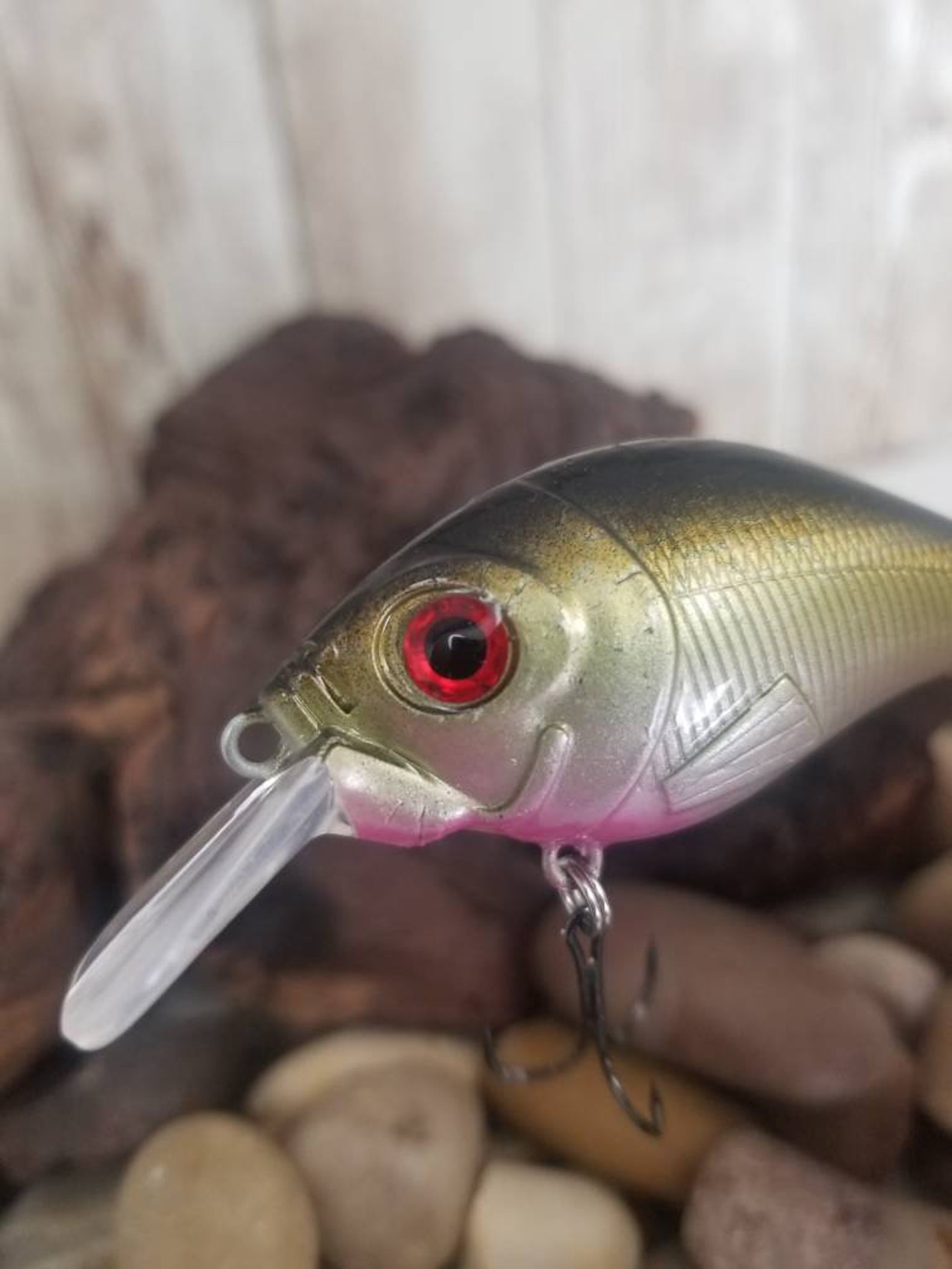 Hand Painted Gold/black Shad Fishing Lure Crank Bait - Etsy