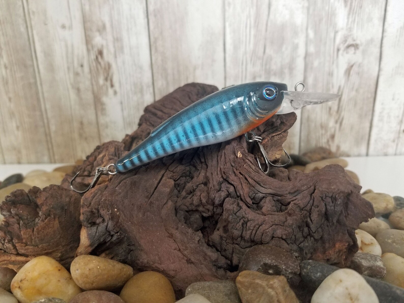 Hand Painted Blue Shad Fishing Lure Crank Bait - Etsy