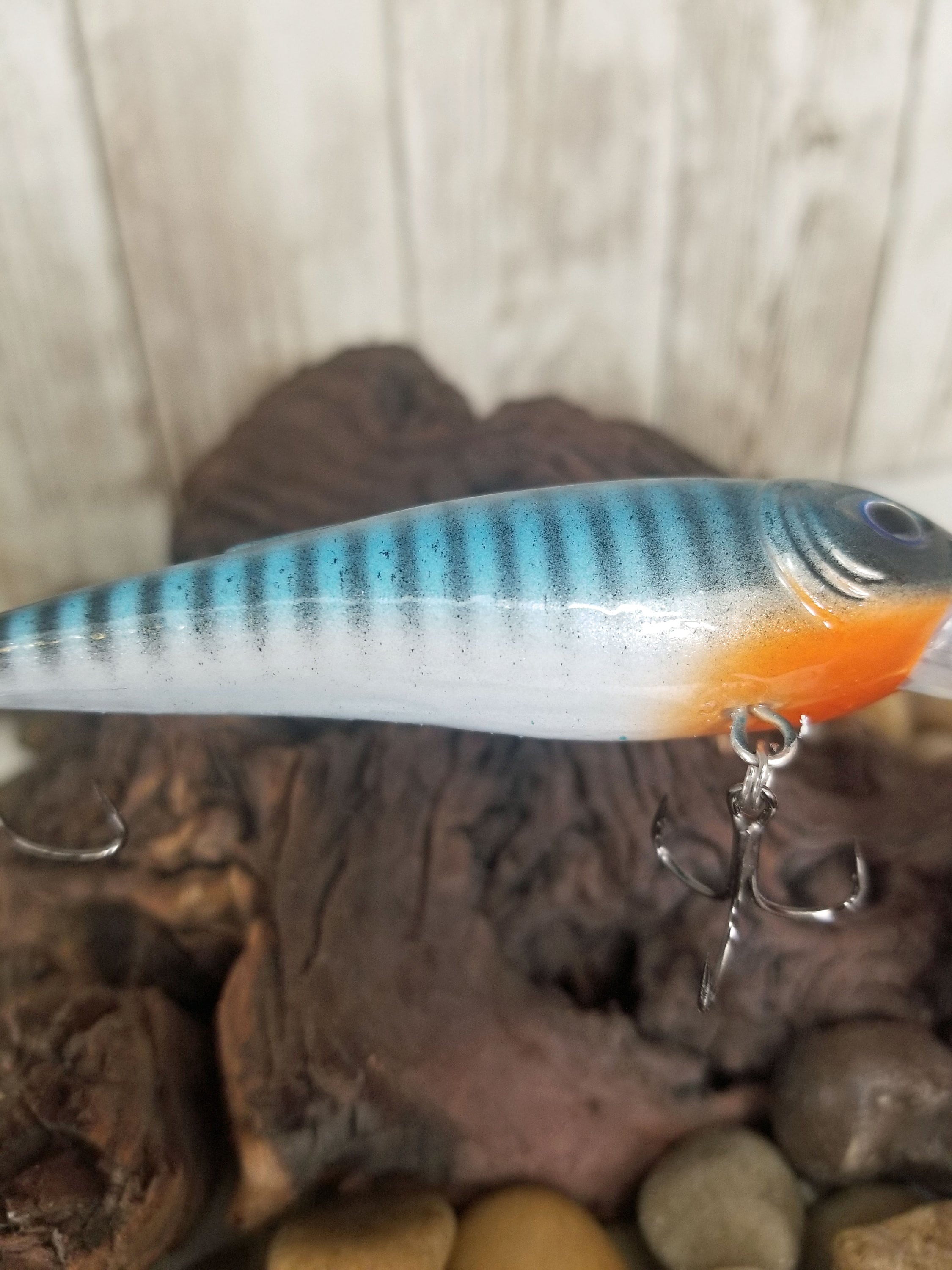 Hand Painted Blue Shad Fishing Lure Crank Bait - Etsy