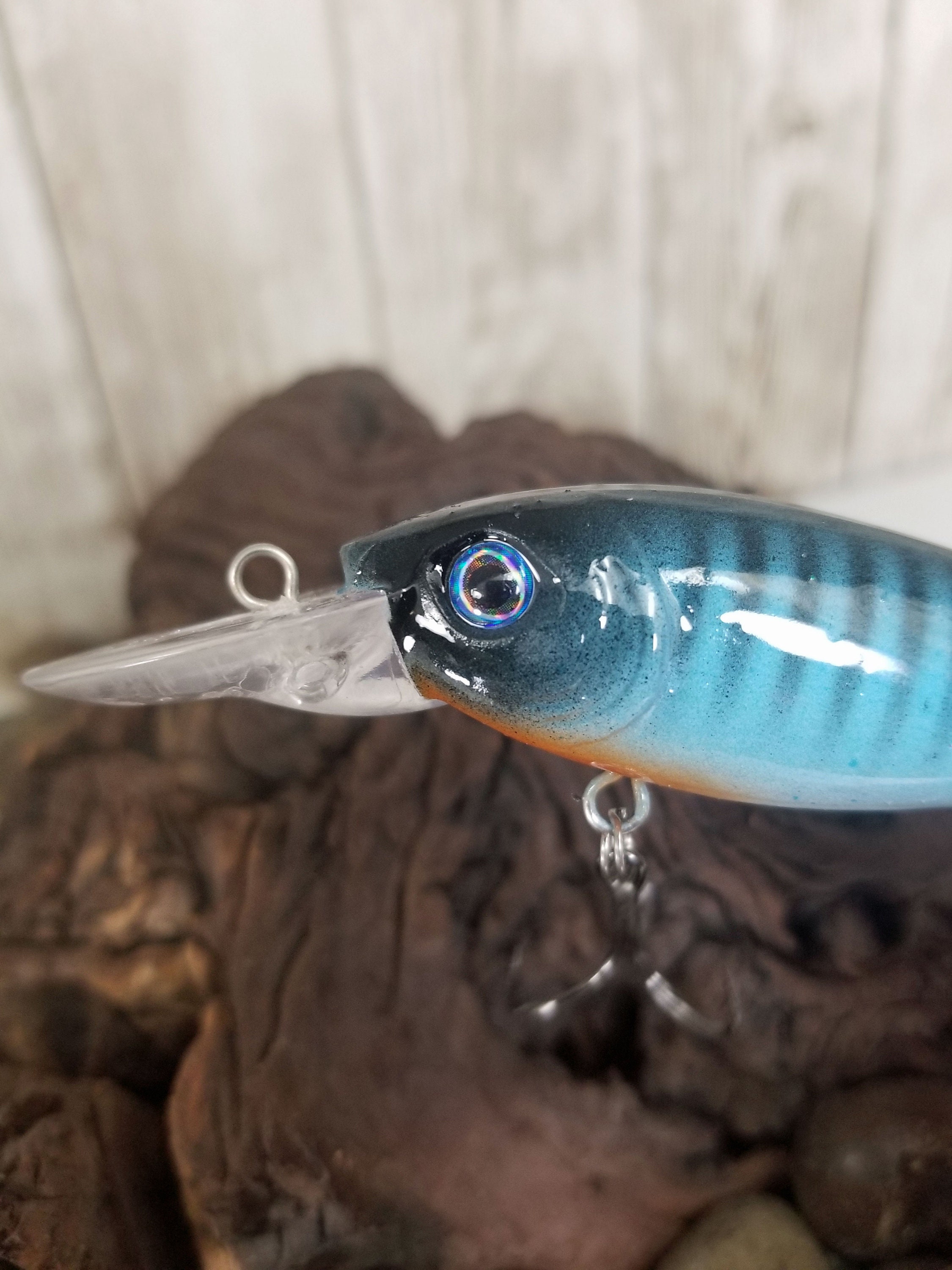 Hand Painted Blue Shad Fishing Lure Crank Bait - Etsy