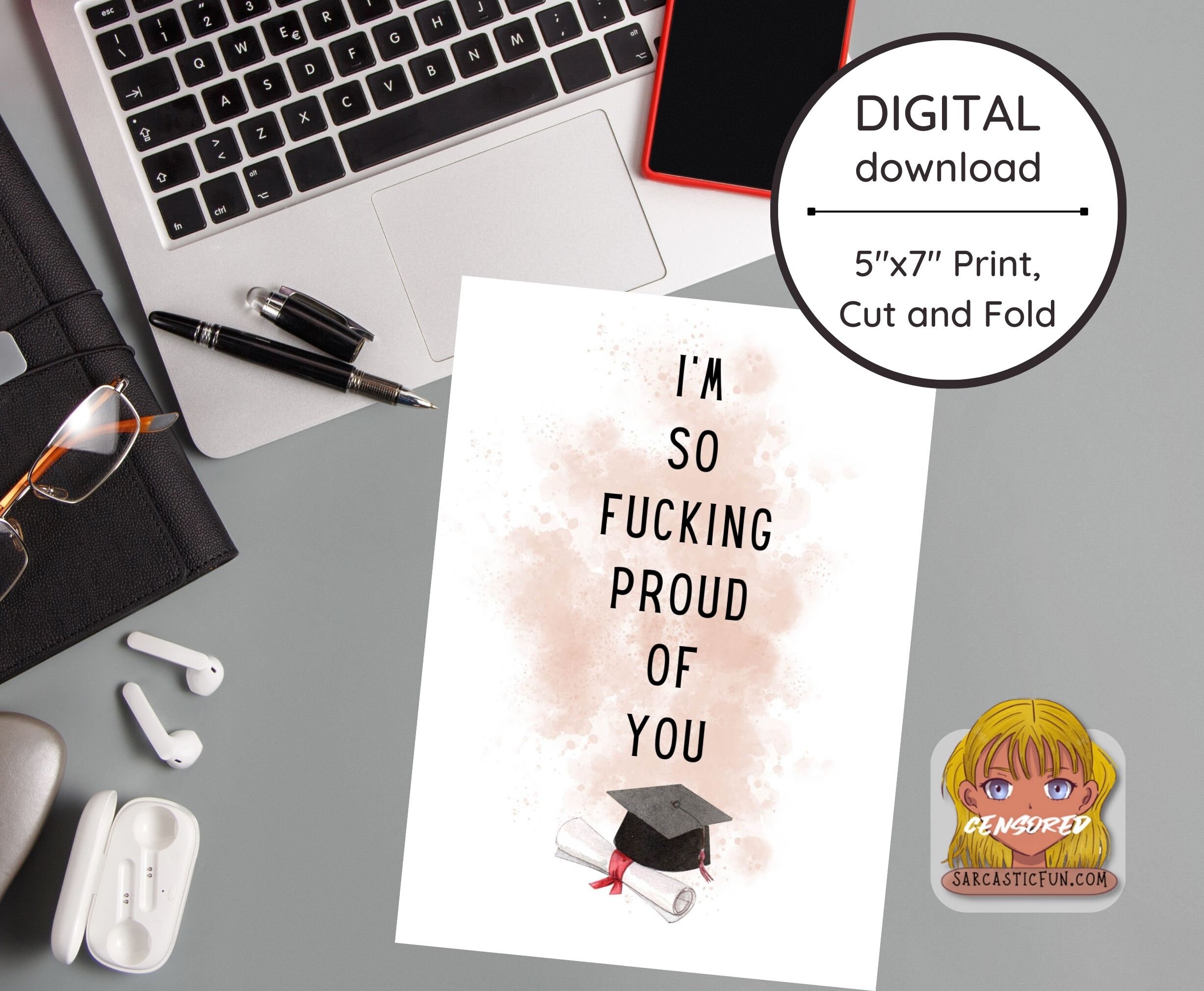 A Reason to Curse Graduation Card I'm so Fcking Proud of You Swearing ...