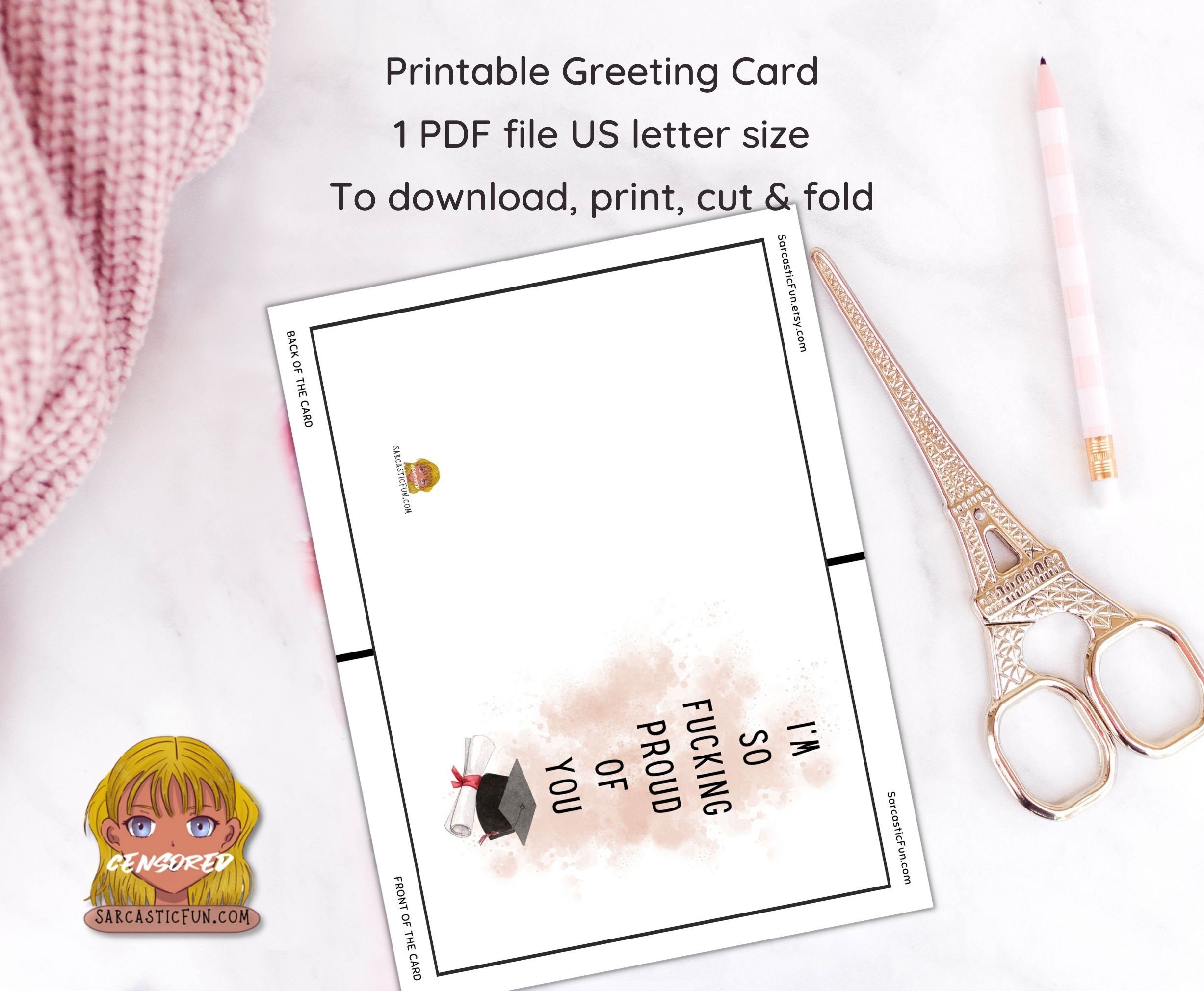 A Reason to Curse Graduation Card I'm so Fcking Proud of You Swearing ...