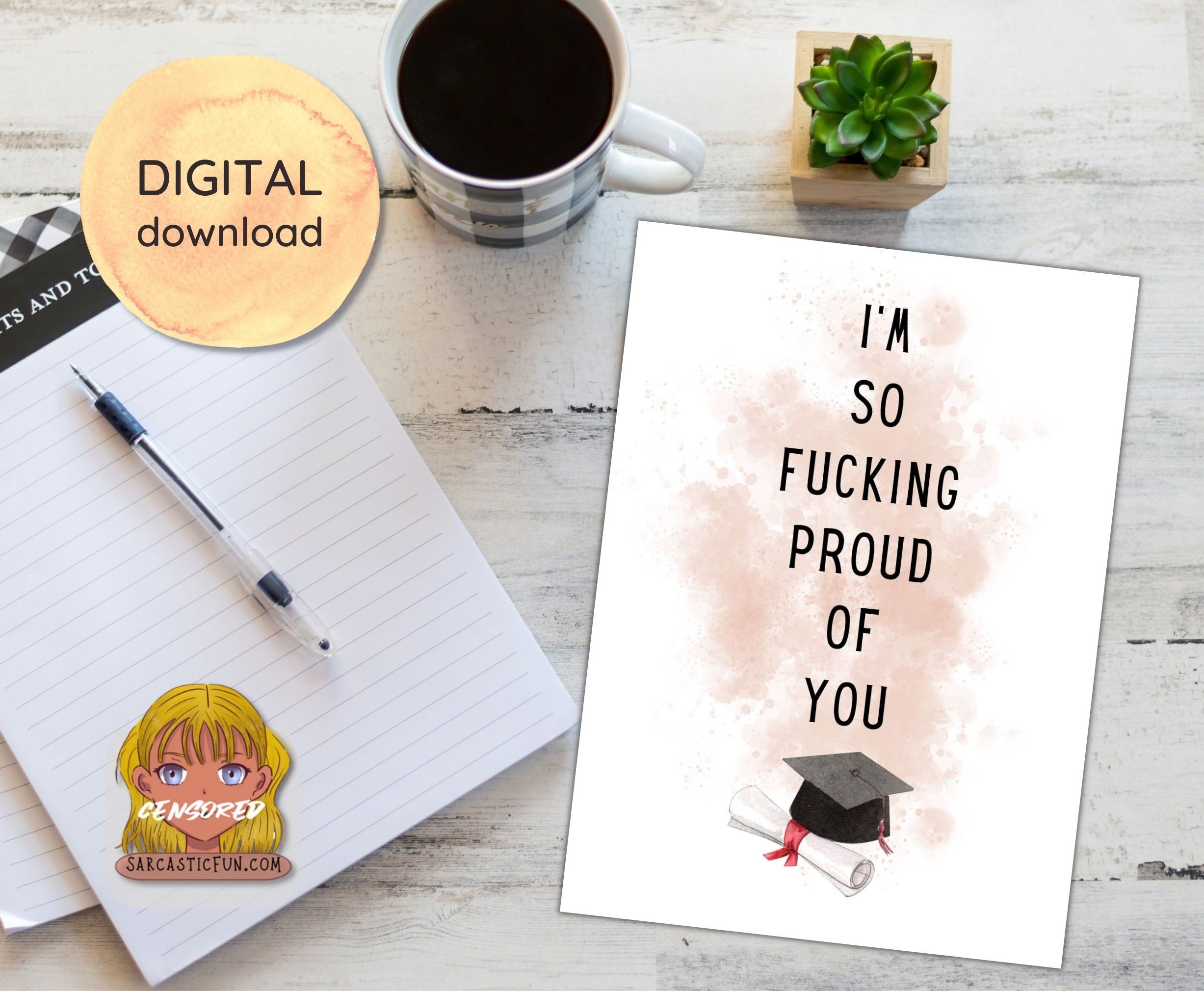 A Reason to Curse Graduation Card I'm so Fcking Proud of You Swearing ...